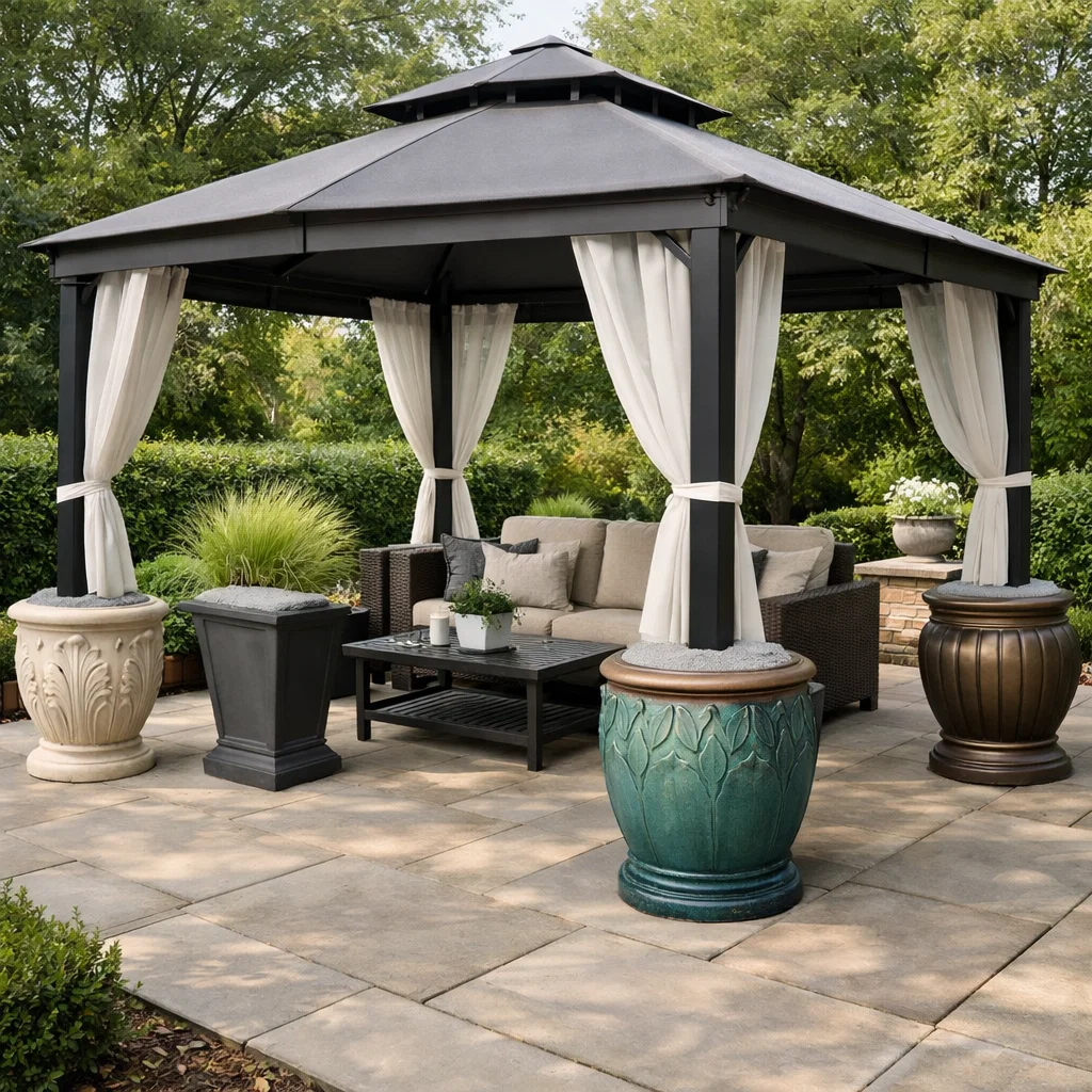 How to Secure a Gazebo on Concrete: All Methods - Aosom