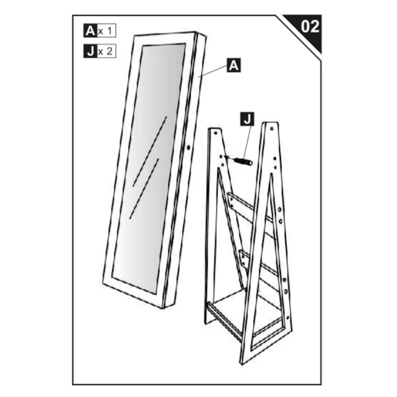 HOMCOM Full-Length Mirror with Stand Assembly Manual (SKU:831-323) - Aosom